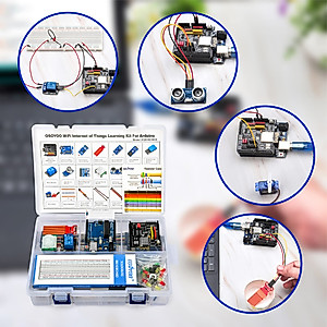 OSOYOO WiFi Internet of Things Learning Kit for Arduino | Include ESP8266 WiFi Shiled | Smart IOT Mechanical DIY Coding for Kids Teens Adults Programming Learning How to Code