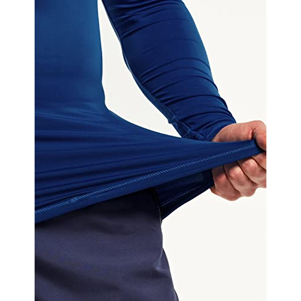 TSLA Men's UPF 50+ Long Sleeve Rash Guard, UV/SPF Quick Dry Swim Shirt, Water Surf Swimming Shirts, Basic Guard Navy, X-Large