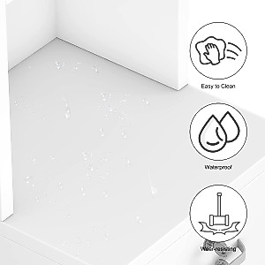 Paddie Wall Mount Barber Station Hair Stylist Salon Equipment Set Beauty Spa Furniture with Shelves/Lockable Drawers/Storage Cabinet (White2)