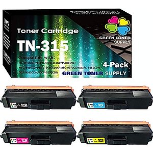 (Pack of 4) Compatible TN-315 TN-310 TN310 TN315 Toner Cartridge (Basic Set, 4 Colors) Repacelement for Brother HL-4150CDN HL-4570CDW HL-4570CDWT MFC-9460CDN Printer, Sold by GTS