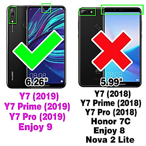 Asuwish Phone Case for Huawei Y7 2019/Y7 Prime 2019/7Y Pro Wallet Cover with Screen Protector and Card Holder Stand Bling Glitter Leather Cell Accessories Hawaii Enjoy 9 Dub-LX3 Women Girls Rose Gold