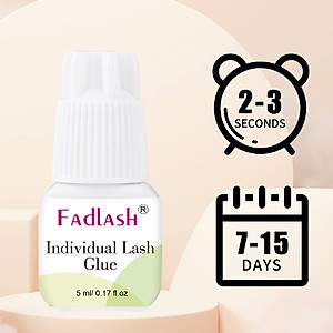 Individual Lash Glue FADLASH Cluster Lash Glue 2-3S Dry Time 7-15 Days Retention DIY Lash Extension Glue Self Application Sensitive Lash Cluster Glue Black 5ml (DIY/Cluster Lashes Use Only)