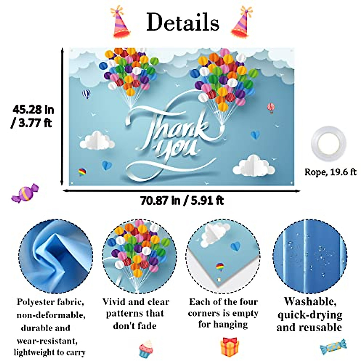 Kimini-Ki Thank You Backdrops for Employees, Employee Appreciation Banner, Thanks to Staff Teachers Sign, Staff Appreciation Decorations, Bridal Shower, Wedding, Retirement Party Decorations