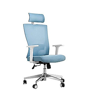 Ergonomic Office Chair Adjustable High Back Chair with Flexible Headrest & 140°Reclining Lumbar Support Mesh Computer Chair for Office Home (Blue)