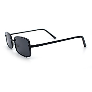 SA106 Mens Retro Vintage Narrow Rectangular Pimp Metal Sunglasses