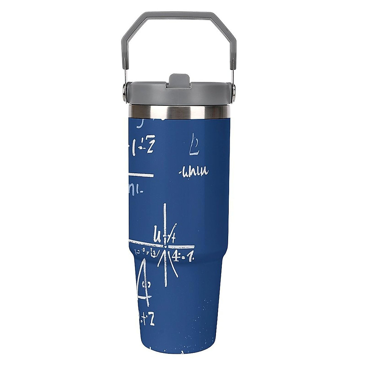 WITHSBKK 30oz Car Cup Math Formula Printed with Portable, Stainless Steel Travel Mug, Vacuum Insulated Tumbler And Straw, Leakproof for Car & Outdoor, UV Printed Design