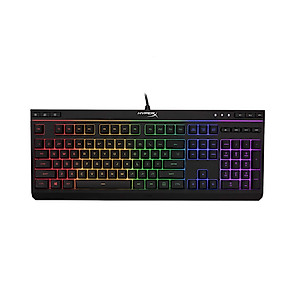 HyperX Cloud II Gaming Headset - 7.1 Surround Sound- Red (KHX-HSCP-RD) with HyperX Alloy Core RGBMembrane Gaming Keyboard Comfortable Black - Bundle
