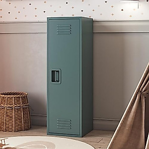 Little Seeds Casey Kids Tall Metal Storage Locker, Hunter Green