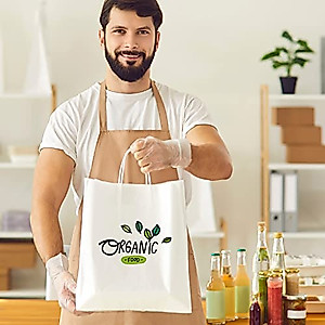 Moretoes 90pcs White Paper Bags with Handles 10x5x13 Inches Kraft White Gift Bags with Handles Bulk, Shopping Bags, Retail Bags for Small Business, Birthday Wedding Party Favor Bags