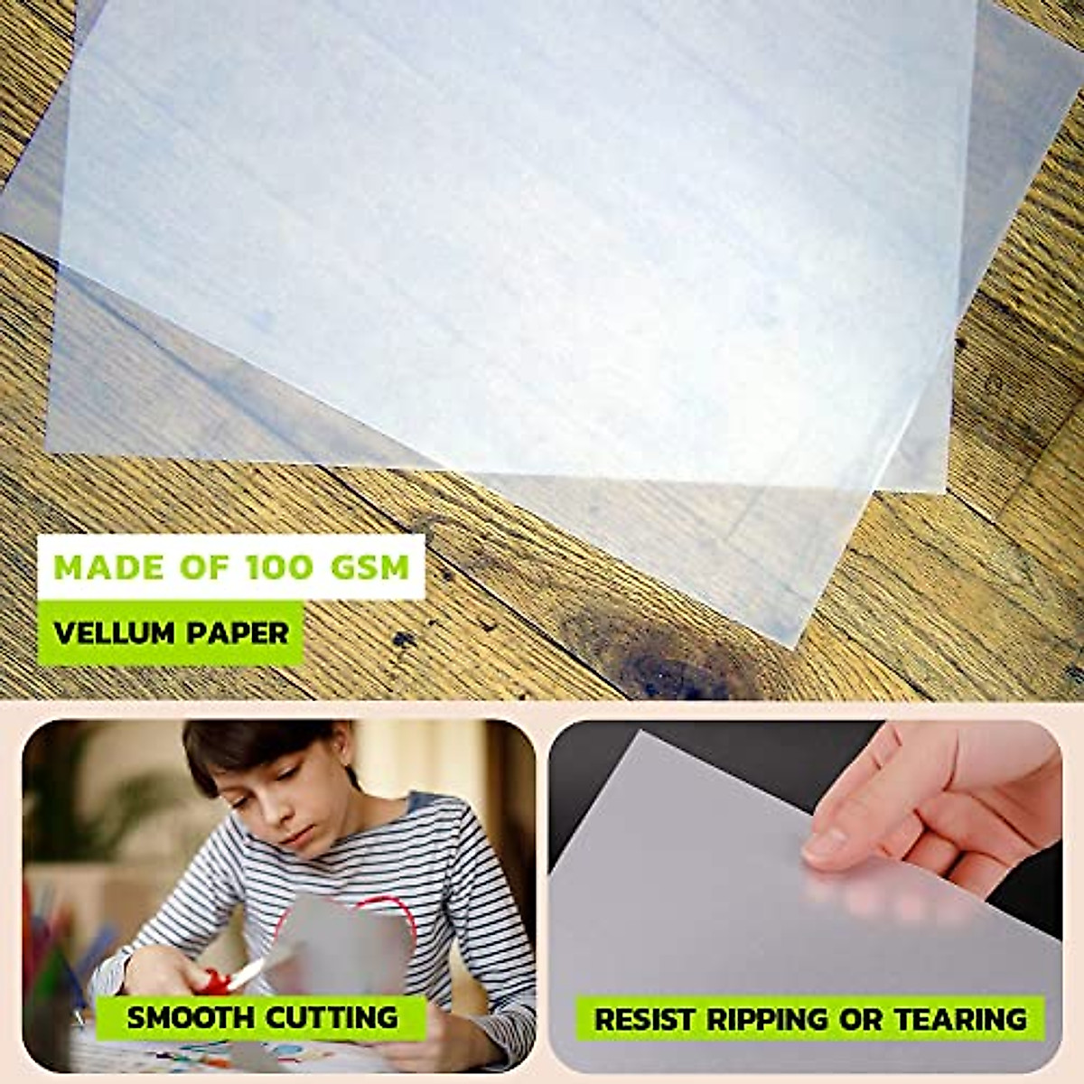 Vellum Paper 8.5 x 11 Translucent Printable - 50 Sheets