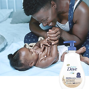 Dove Soothing Baby Body Wash To Soothe Delicate Baby Skin Derma Care No Artificial Perfume or Color, Paraben Free, Phthalate Free, 13 Ounce (Pack of 2)
