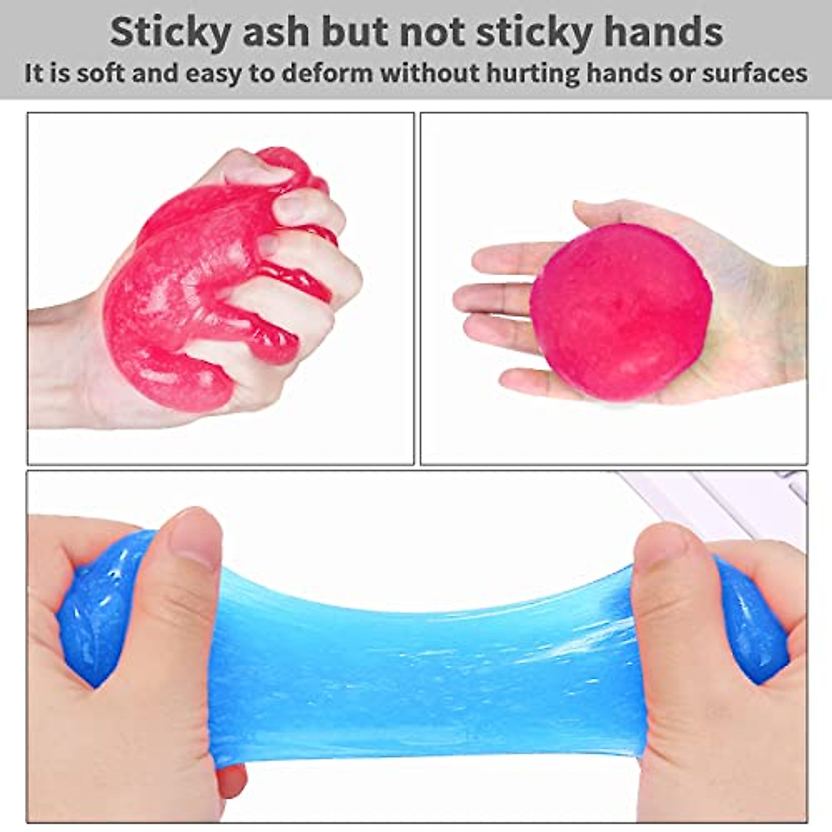 BOLTRY 2Packs Cleaning Gel for Car, Cleaning Kit Universal Automotive Dust Car Crevice Cleaner Interior Detail Keyboard Putty Cleaner for Car Air Vents, PC Cleaning (RED+Blue)