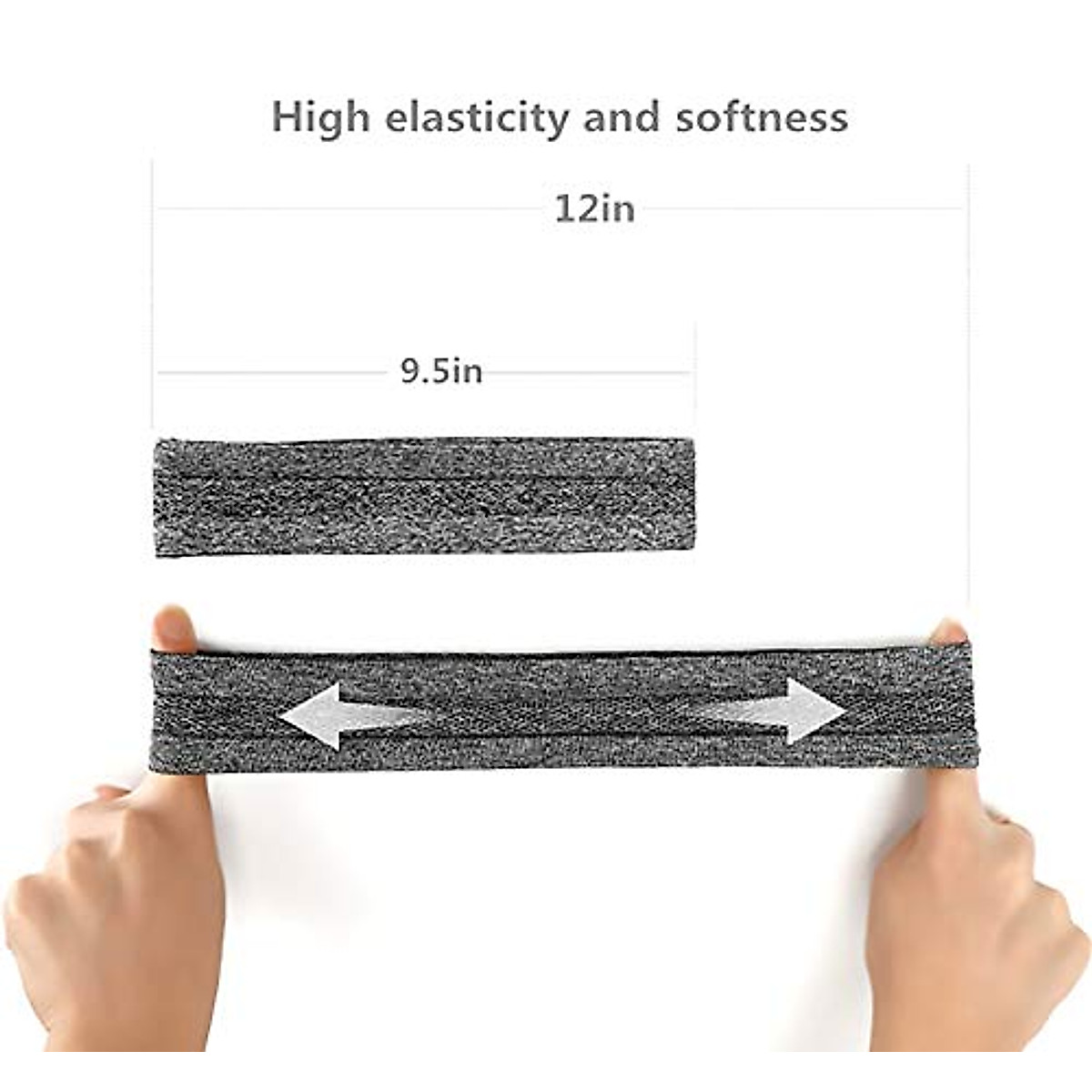 QiShang 6Pack Sweat Bands Headbands for Women Workout, Women's Fashion Non Slip Headband, Moisture Wicking Sweatband for Sports Running Athletic Yoga