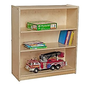 Contender Birch Bookcase With Two Adjustable Shelves |Montessori Bookshelve For Home, Office, Classroom, Daycare | Arts & Crafts Supplies Storage Unit For Toddlers