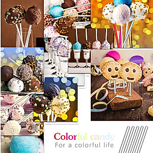 200 Pieces Acrylic Lollipop Sticks Cake Pops Sticks Candy Sticks Treat Sticks for Wedding Halloween Christmas Candy Cake Pops Cupcake Toppers Chocolate Cookie Dessert(Clear, 6 Inch)