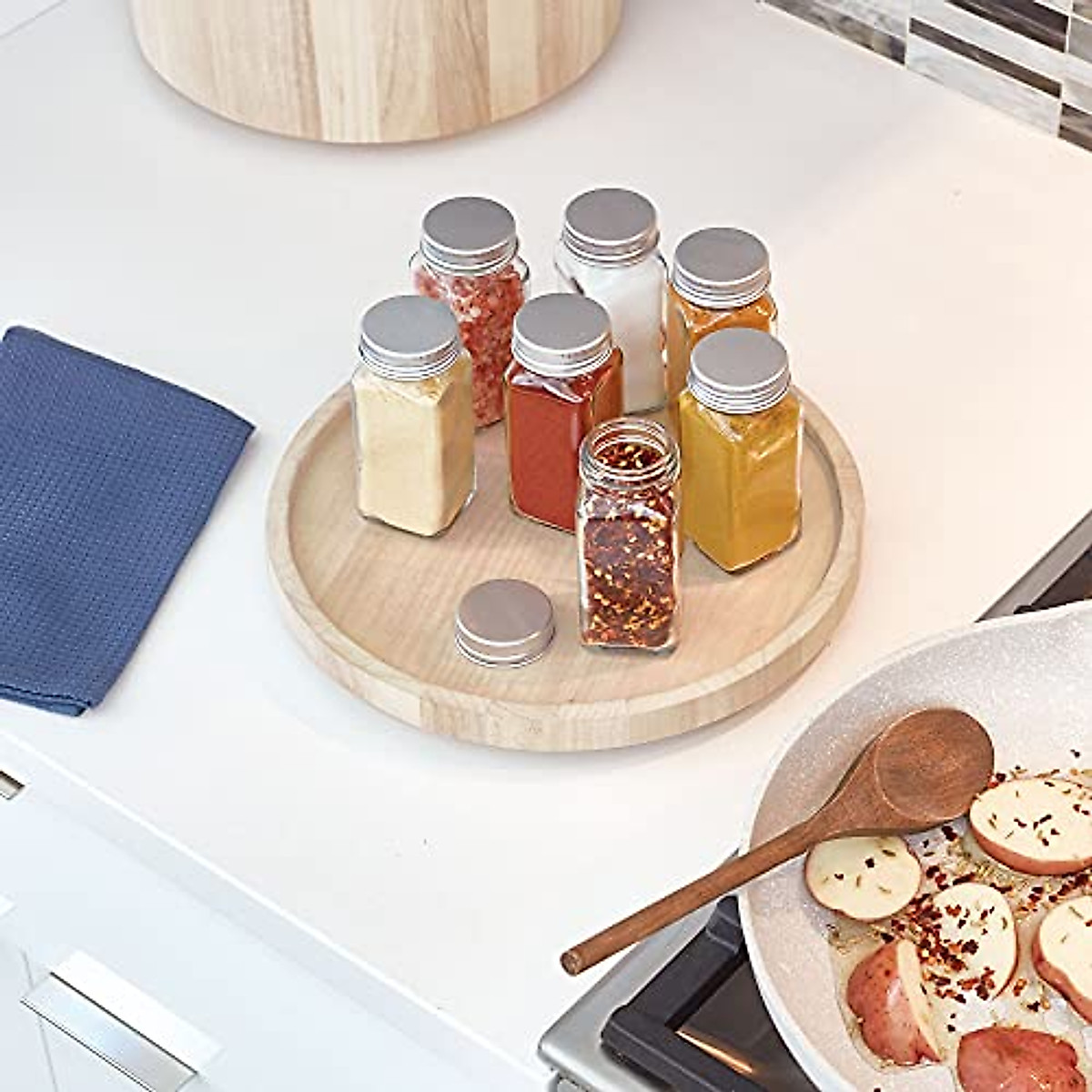 iDesign Renewable Paulownia Wood Collection Turntable Organizer, 10.5" x 1.19" x 10.5", Natural