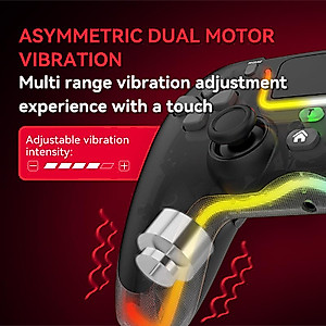 RALAN Black Wireless Controller Compatible with Playstation 4/Pro/Slim/for PS4 Dualshock 4 Gamepad with Adjustable LED Lighting, 3.5mm Audio Jack and Touch Pad