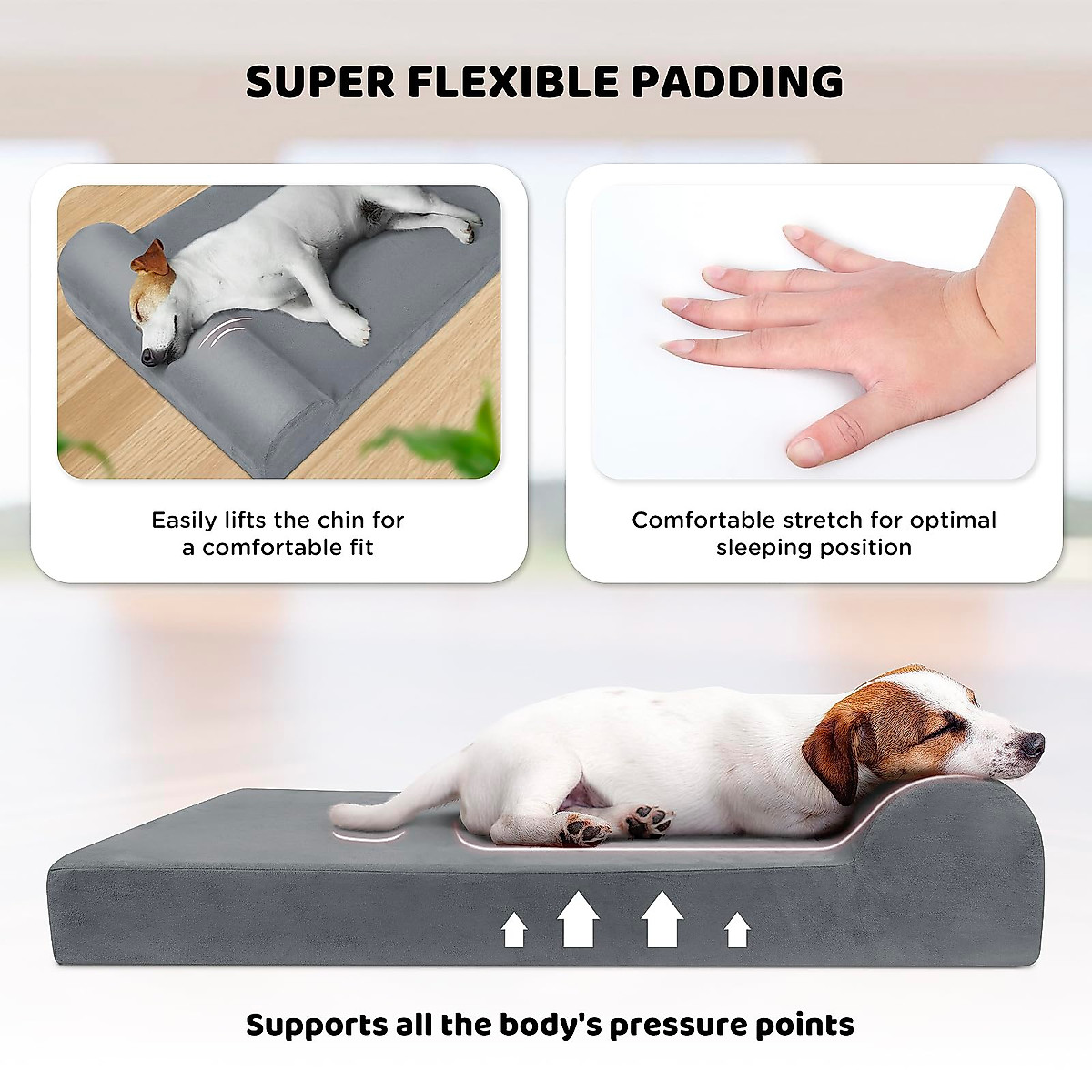 DREAMANIA Orthopedic Dog Bed for Medium, Large and Extra Large Dogs, Luxury Foam Pet Bed Mat with Durable Removable Cover, Non-Slip Bottom, Machine Washable (XXL(50.2"x36.6"x3.7"))