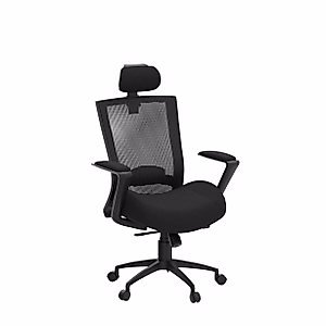 FAMSINGO Big and Tall Office Chair for Heavy People 400lb, Memory Sponge Cushion, Ergonomic Desk Chair Mesh Computer Chair, Adjustable Height, Headrest, and Lumbar Support, Black