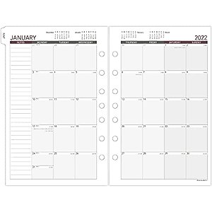 2022 Weekly Planner Refill by AT-A-GLANCE, 12028 DAY-TIMER, 5-1/2" x 8-1/2", Size 4 (061-285Y)