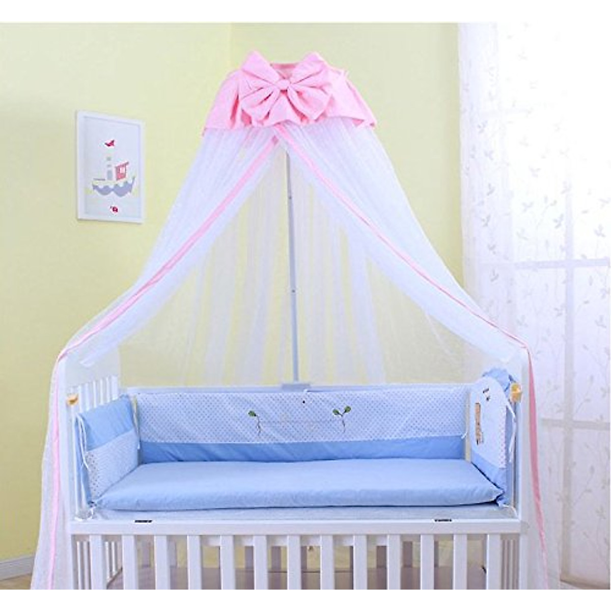 JOYLIFE Baby Net Baby Toddler Bed Crib Dome Canopy Netting (Pink)