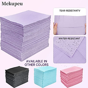 Mekupeu 125 PCS Disposable Waterproof Tattoo Table Covers Dental Bib Sheets Cloths Tattoo Supplies 13" x 18" inch (Pink)