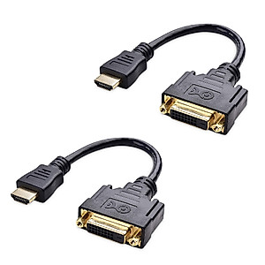 Cable Matters 2-Pack Bi-Directional HDMI to DVI Male to Female, DVI to HDMI Female to Male Cable Adapter - 5 Inches