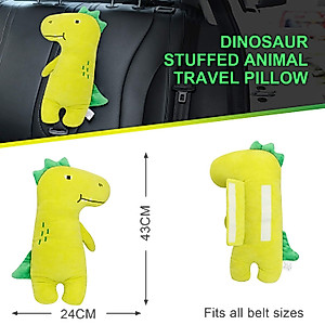 Farochy Car Pillow for Kids - Dinosaur Seat Belt Cover, Car Seat Belt Pillow Kids Car Seatbelt Covers, Vehicle Shoulder Pads, Seatbelt Cushion for Kids, Seat Strap Pillows Kids (Dinosaur)