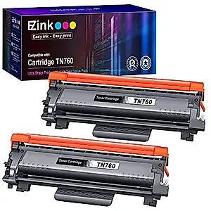 E-Z Ink (TM TN760 Compatible Toner Cartridges Replacement for Brother TN-760 TN730 TN-730 to Use with MFC-L2710DW MFC-L2750DW HL-L2350DW HL-L2370DW HL-L2395DW HL-L2390DW DCP-L2550DW (Black, 2 Pack)