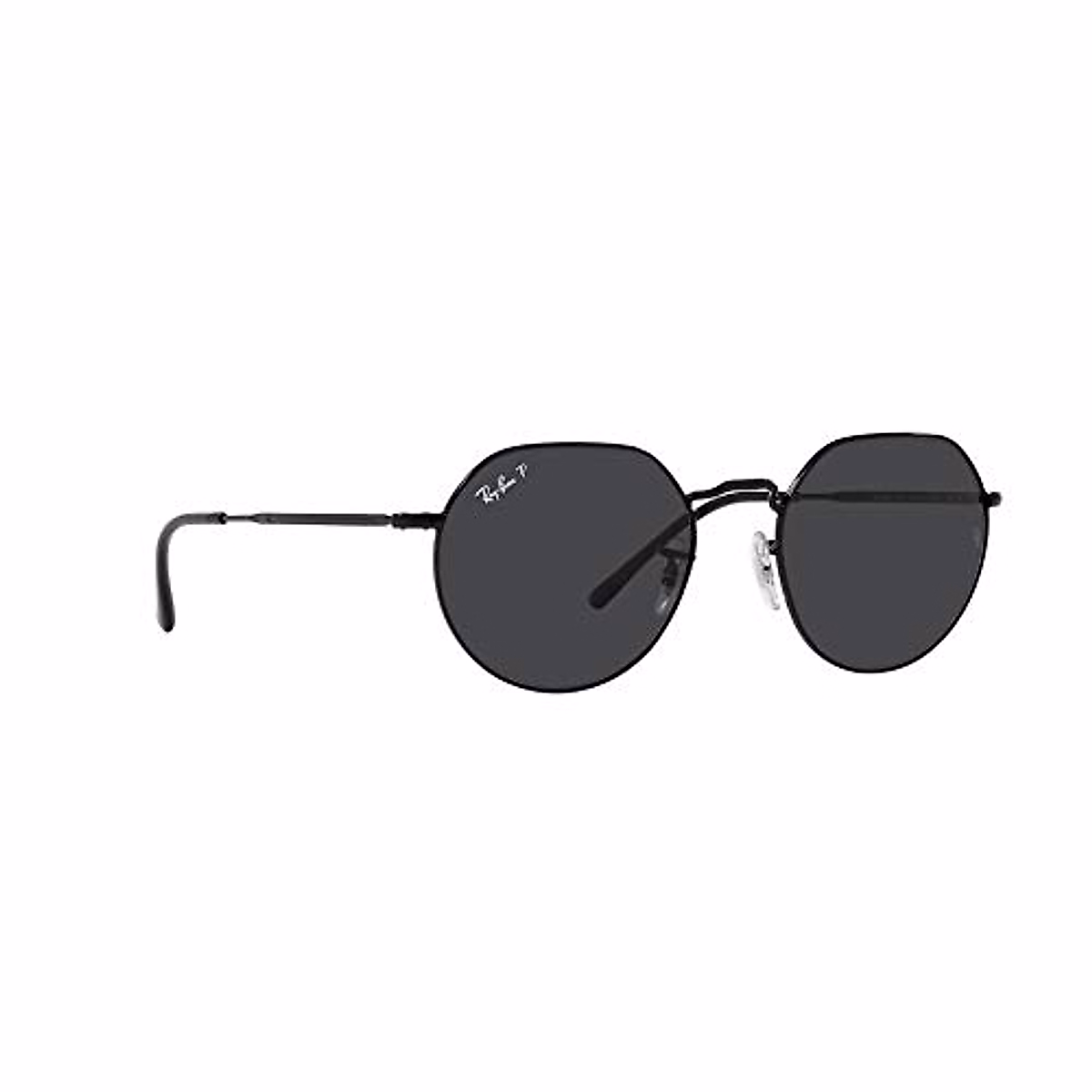 Ray-Ban RB3565 Jack Round Sunglasses, Black/Polarized Black, 53 mm