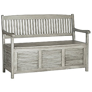 Safavieh Outdoor Collection Brisbane Grey Storage Bench