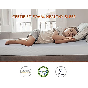 6 inch Twin Mattress for Kids, Gel Memory Foam Twin Bed Mattress for a Cool Sleep & Pressure Relief, Medium Firm Mattress Pad Twin Size, Bed in a Box, CertiPUR-US Certified & White (6 Inch, Twin)