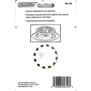 Garbage Disposal and Sink Strainer Guard - White Plastic - Manufactured in USA