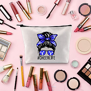 TOBGB Cheer Life Makeup Bag Cheerleader Gift Cheer Cosmetic Bag Cheerleading Gift Coach Gift Cheer Mom Gift (Cheer Life Bag)