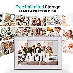 Cozyla Digital Picture Frame Built-in Alexa, Free Unlimited Cloud Storage, Auto-Rotate HD Touchscreen, Multiple Users Upload Anywhere, Share Photos&Videos via Email/APP/Social Media etc.