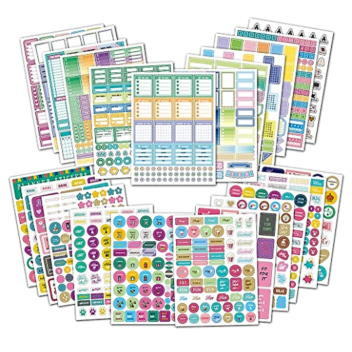 Planner Stickers for Adults - 1400+ Daily Planner Stickers and Accessories, Calendar Stickers for Adults Planner Aesthetic (24 Pack)