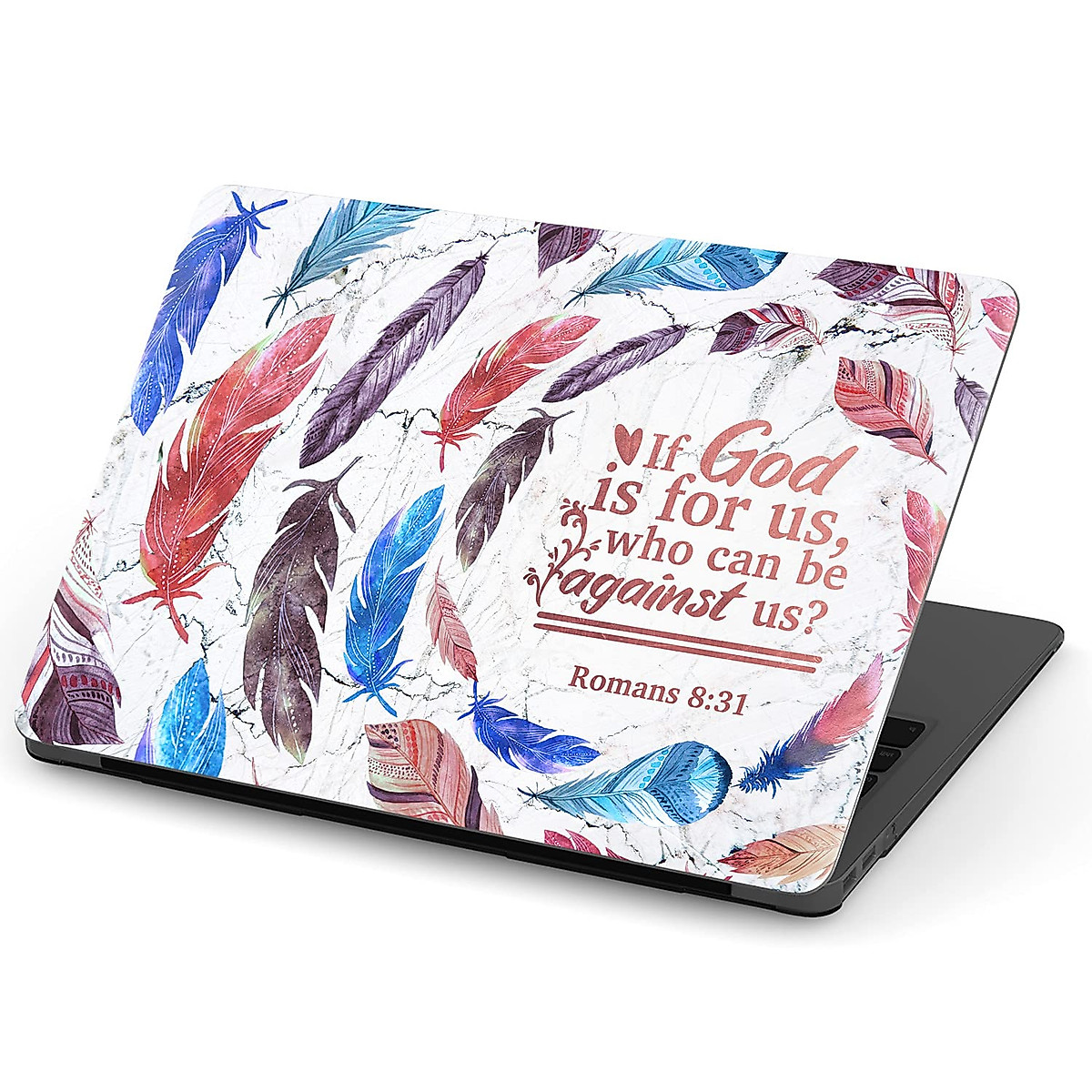 Mertak Hard Case Compatible with MacBook Pro 16 14 14 2022 Air 13 inch 12 11 2021 2019 2018 2017 Romans 8:31 Touch Bar Protective Christian Cover Feathers Boho Bible Verse Quote Scripture