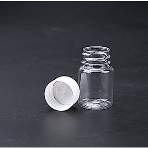 VNDEFUL 20PCS 15ML Plastic Empty Small Mouth Graduated Lab Chemical Container Reagent Bottle Sample Sealing Liquid Medicine Bottle
