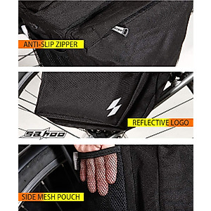 Sahoo Bike Rack Pannier Bag 3 in 1 Rear Rack Carrier Trunk Bag, Water Resistance 37L Large Capacity Bike Rear Panniers