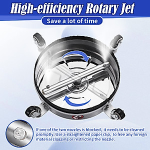 M MINGLE 17'' Pressure Washer Surface Cleaner, Pressure Washer Extension Wand with 5 Nozzle