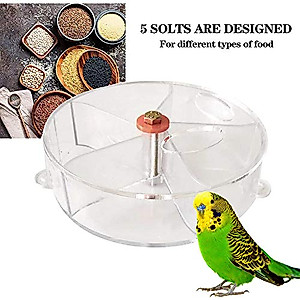 SHINYLYL Parrot Foraging Wheel - Bird Puzzle Feeder Spins Toy Intelligence Growth Cage Toys for Small and Medium Parrots Parakeet Canary Cage Feeder(White)