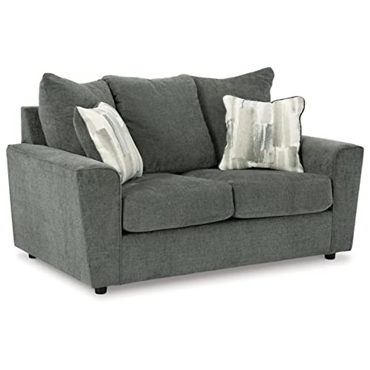 Signature Design by Ashley Stairatt Casual Loveseat with Flared Arms, Gray