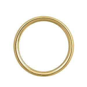 FINEROCK 14K Yellow Gold 4mm Plain Wedding Band (Ring Size 5.25)