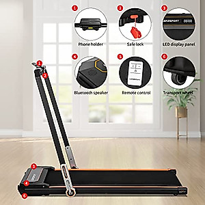 LSRZSPORT Under Desk Treadmill Prodable Treadmill for Home and Office with Speaker, Remote Control and LED Display