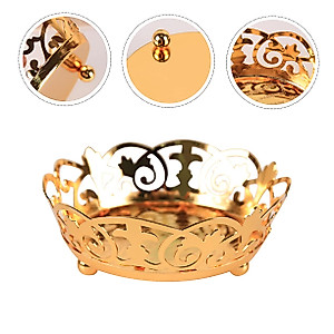 SHOWERORO Candy Dish Entryway Key Bowl Appetizer Tray Candy Nut Serving Container Dessert Serving Tray Cake Serving Plate Fruit Stand Vanity Tray Decorative Fruits Tray Iron Buffet Desk