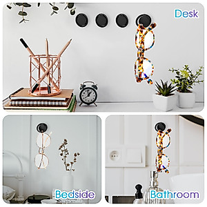 Hariendny 8 Pack Sunglasses Organizer Wall Mounted Sunglasses Holder Wall Hanging Glasses Organizer Eyeglass Holder (Black)