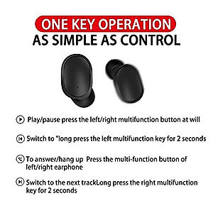 Wireless Bluetooth 5.0 Earbuds,A6X TWS Mini Stereo Earphones with Charging Box Lightweight Headset Noise Cancelling Headphones Deep Bass for Sports White One Size