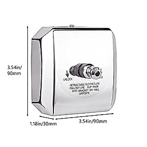 Japard Retractable Clothesline Stainless Steel Metal Indoor, Retracting Clothesline Outdoor, 12ft Wire, Loadable 44lbs, Extendable Clothesline Heavy Duty (2 Pack)