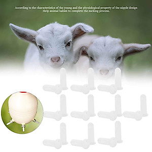 10pcs Lamb Feeding Nipple, Goats Sheep Cow Milk Bottle Bucket Nipple Replacement Soft Gel Pacifier
