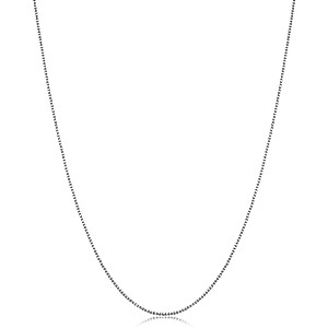 Kooljewelry Sterling Silver Venetian Box Chain Necklace (0.9 mm, 24 inch)